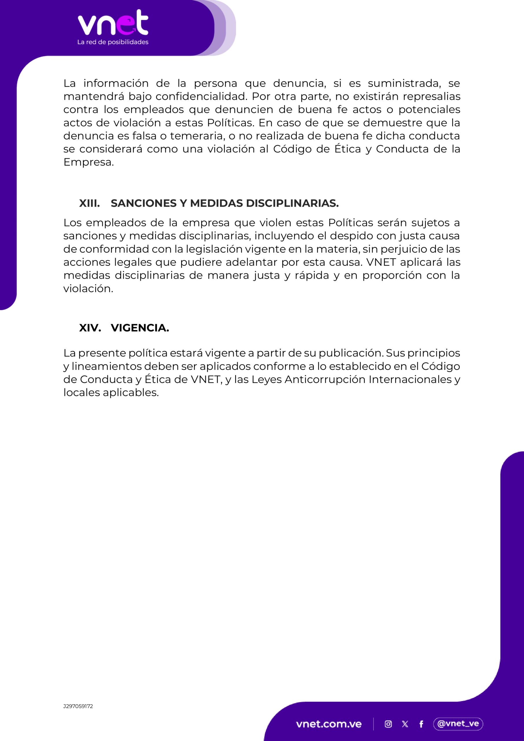 Políticas antisoborno y anticorrupción VNET - Vnet - El mejor Internet por fibra óptica ...